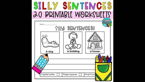End of the Year Silly Sentence Writing Practice Worksheets by ...