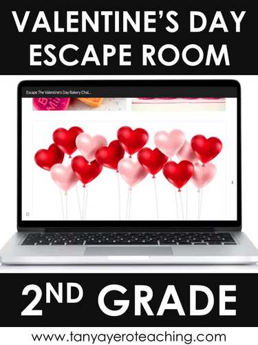 Valentine's Day Digital Escape Room Math Review Fun Math Game | TPT