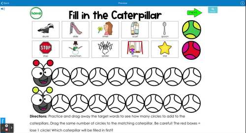 Boom™ Cards Fill in the Caterpillar Articulation Activity for Blends