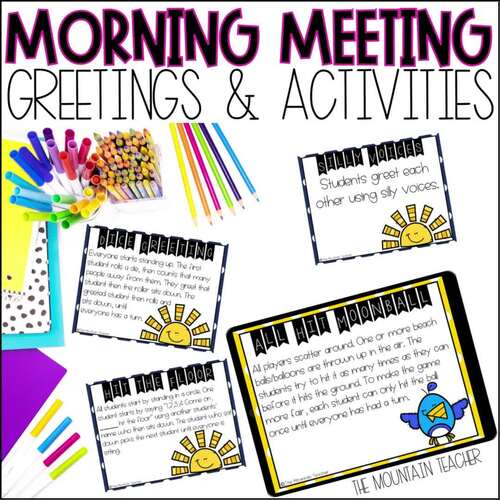 Morning Meeting Greetings, Activities and Games in Print and Google Slides