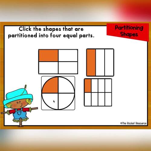 Fall Partition Circles and Rectangles BOOM™ Cards 2.G.3 by The Rocket ...