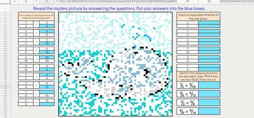 Digital Math Pixel Art Mystery Picture 4th Grade TEKS 4.3.C Equivalent ...