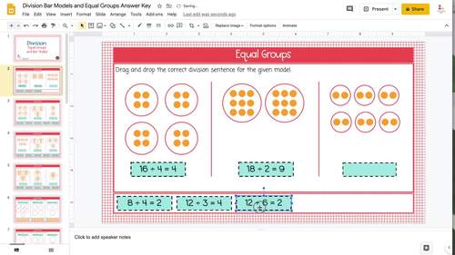 Division | Equal Groups | Bar Model | Digital Activity | TPT
