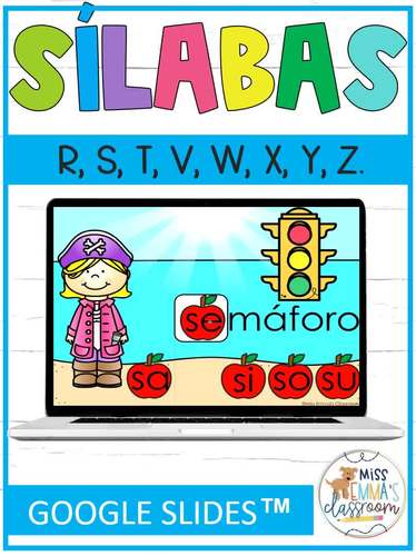 Syllables in Spanish, SILABAS de la R a la Z| Google Slides y Power Point