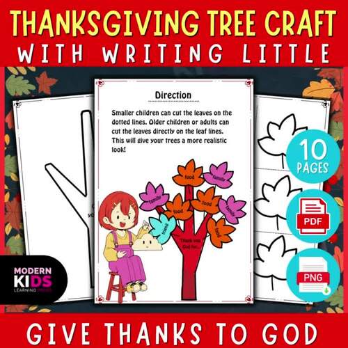 Thanksgiving Tree Craft With Writing Little by ModernKids LearningPress