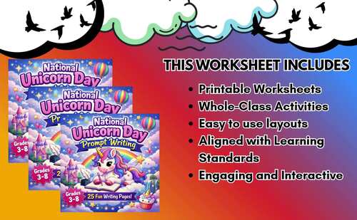 Magical Unicorn Writing Prompts for National Unicorn Day |25 Fun Pages ...