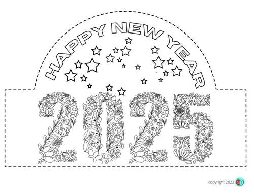Happy New Year 2025 HATS | COLOR CUT + PASTE HAT ACTIVITY | MAKE NEW ...