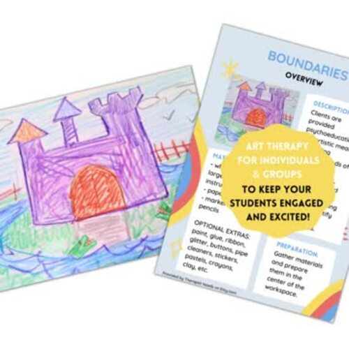 Boundaries Art Therapy Exercise: School Psychology, Counseling, SEL ...