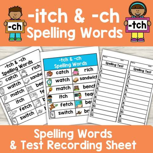 -tch & -ch Spelling Words | 1st & 2nd Grade Phonics | English Language ...