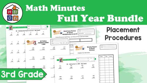 3rd Grade Math Minutes | Full Year Bundle by Resources by HEROES Academy