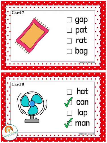 CVC Words Task Cards | CVC words Worksheets | CVC Words Flash Cards