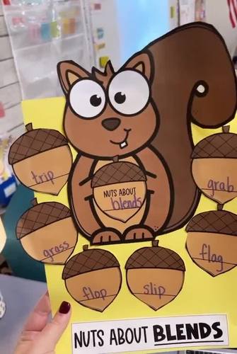 NUTS About Blends Fall Phonics Craft by Learning for the Littles