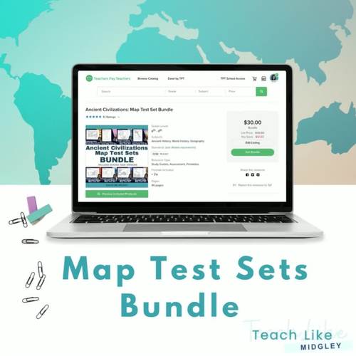 Ancient Civilizations: Map Test Set Bundle by Teach Like Midgley