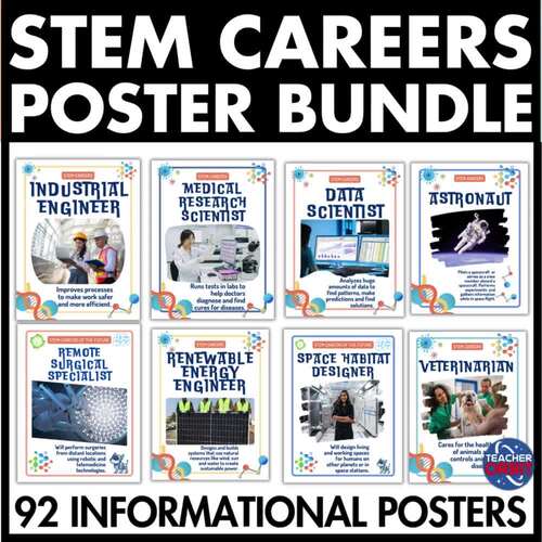 STEM Careers Posters Career Exploration Bulletin Board Bundle Decor ...