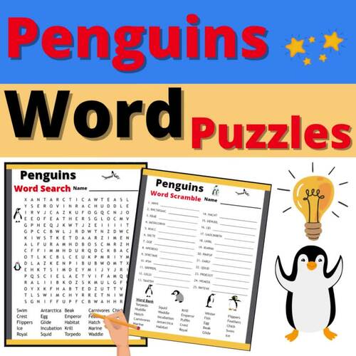 Penguins Word Search Puzzles Vocabulary Penguin Day Winter Morning Work ...
