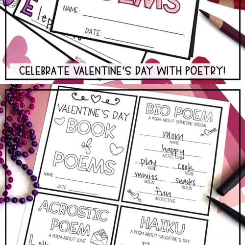 Valentine's Day Activity | Poetry | Craft by Literacy in Focus | TpT
