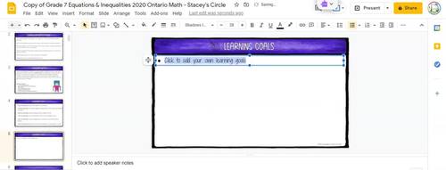 Grade 7 Equations & Inequalities 2020 Ontario Math Digital Google ...