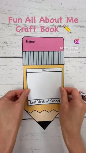 All About Me Pencil Craft Book Beginning of the School Year Activity