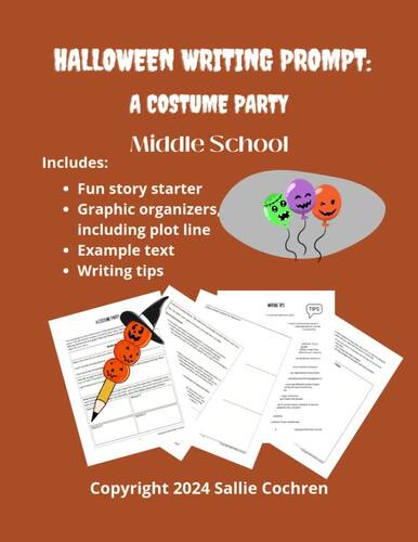 Halloween Writing Prompt: A Costume Party (Middle School) | TPT