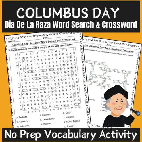 Spanish Columbus Day Word Search & Crossword 8 Puzzles | Día de la Raza ...