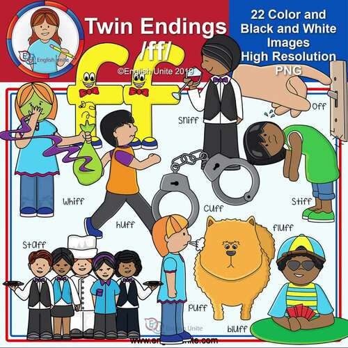 Clip Art - Double Consonant Twin Endings Bundle (FF, LL, SS & ZZ)