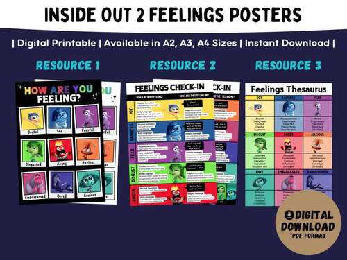 Ultimate Bundle B Inside Out 2 Feelings Posters and Coping Skills ...
