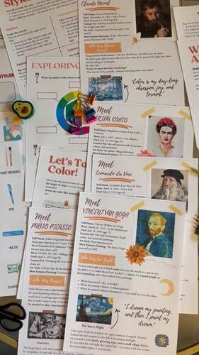 Art & Artists Unit Study – 15 Pages of Worksheets & Activities (Grades 2–6