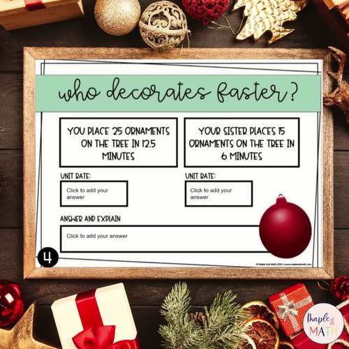 Ratios and Unit Rates Holiday Christmas Project-Based Activity 6th ...