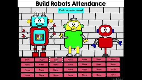 Build Robots - Editable Digital Attendance PowerPoint Presentation