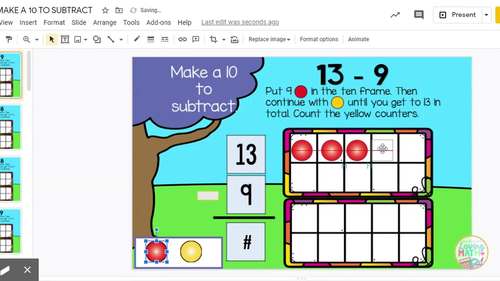 Make a Ten to Subtract Google Classroom™ Digital Math Centers by Loving ...