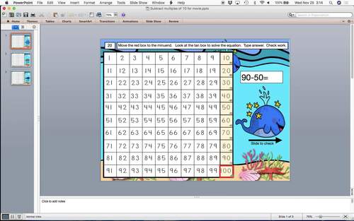 Subtract Multiples of 10 from Multiples of 10 (100 Chart/Movable ...