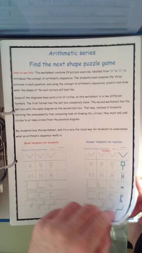 Arithmetic sequences - Find the next shape puzzle game by MathNoHow