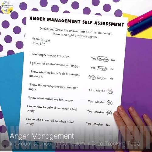 Anger Management Individual Counseling Curriculum + Data Tracking Tools