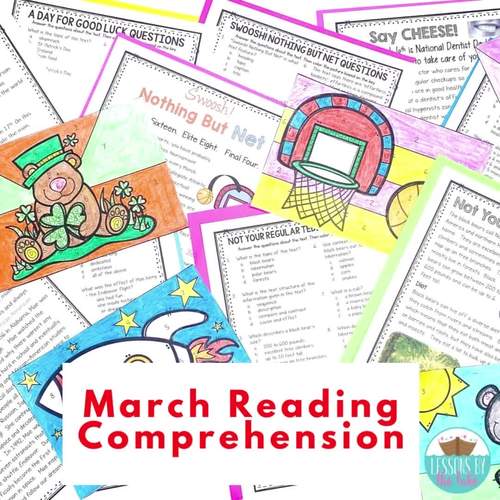 March Reading Comprehension Nonfiction Passages Color By Comprehension
