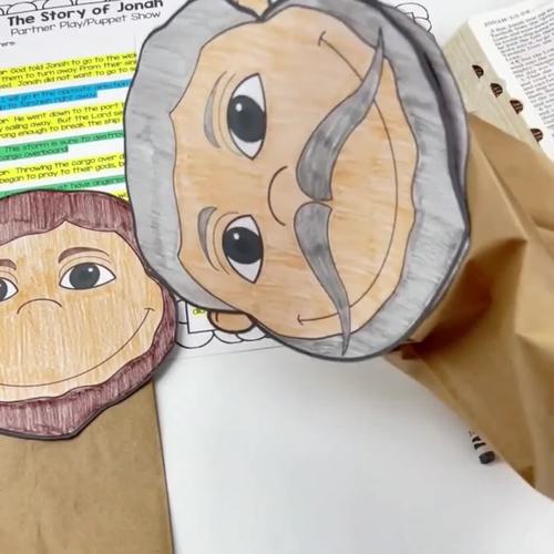 Jonah and the Big Fish Readers Theater and Puppets Bible Activity by ...