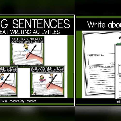 Building Sentence Worksheets 1st 2nd Grade Grammar BUNDLE by Kelli C