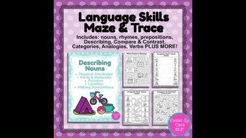 Comprehensive Language Skills Maze & Trace for Speech Therapy and ...