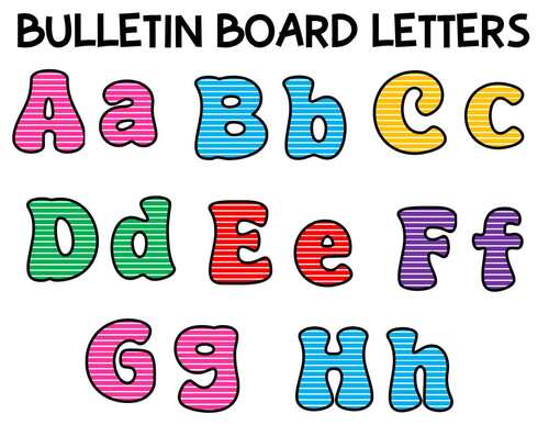 Printable Colorful Bulletin Board Letters Wall Display, Large Alphabet ...