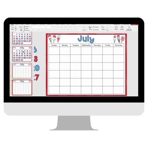 July Morning Meeting Calendar - Summer School by Leanne Prince | TPT