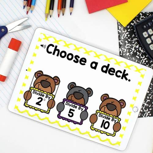 Dividing by 2 5 and 10 Boom Cards | Spring Themed by Learning with Miss G