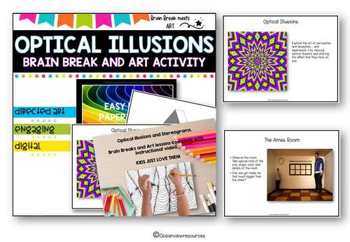 Optical Illusions -Brain Break -Art Activity -ideal for subs and early ...