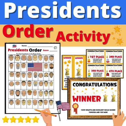 Presidents Day Activity Put In Order Resource No Prep by IncredibleDesigns