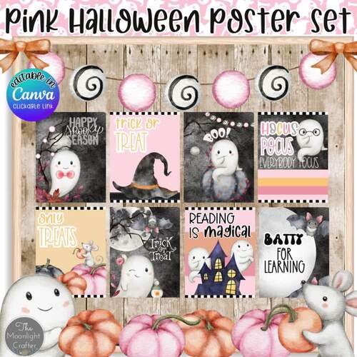 Halloween Poster Set | Bulletin Board for October | EDITABLE in CANVA