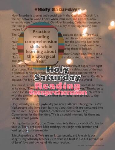 Holy Saturday Reading Comprehension Passage | Easter Vigil Catholic ...