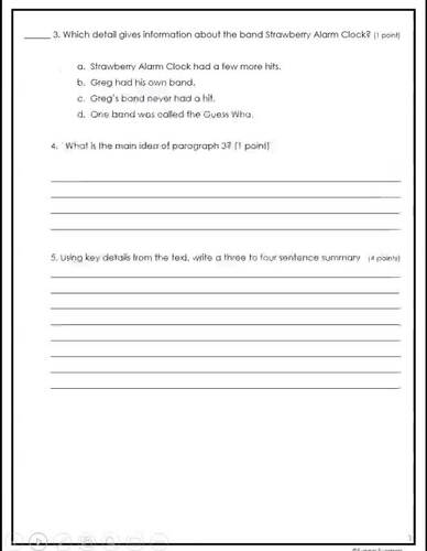 Main Idea and Details Assessment | Summarizing Assessment | 4th Grade