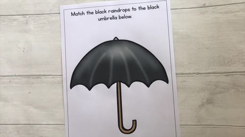 Umbrella and Raindrop Matching Colour Recognition Color Recognition