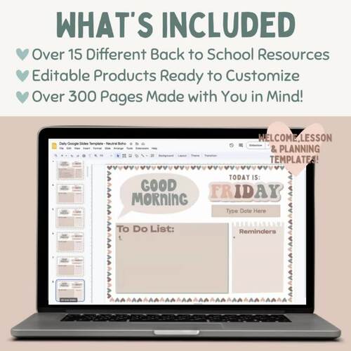 Neutral Boho Back to School Classroom Decor and Resources Bundle by ...