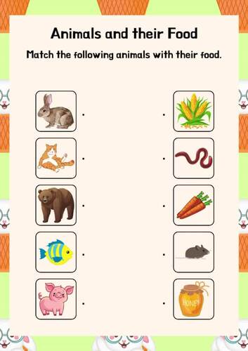 Animal With Their Food Easter Worksheet PreK - 2nd Easter Activity ...