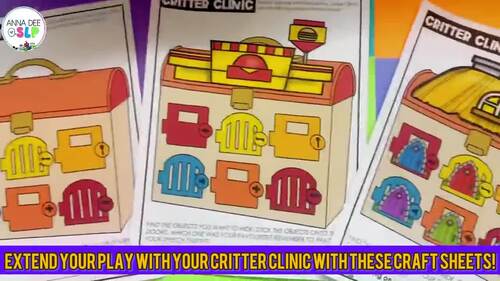 Critter Clinic Craft Sheets and Interactive Scenes for Speech Therapy