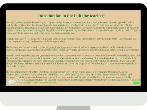 Amplify CKLA 4th Grade, Unit 4 Eureka! Student Inventor, Lessons 1-7 Bundle